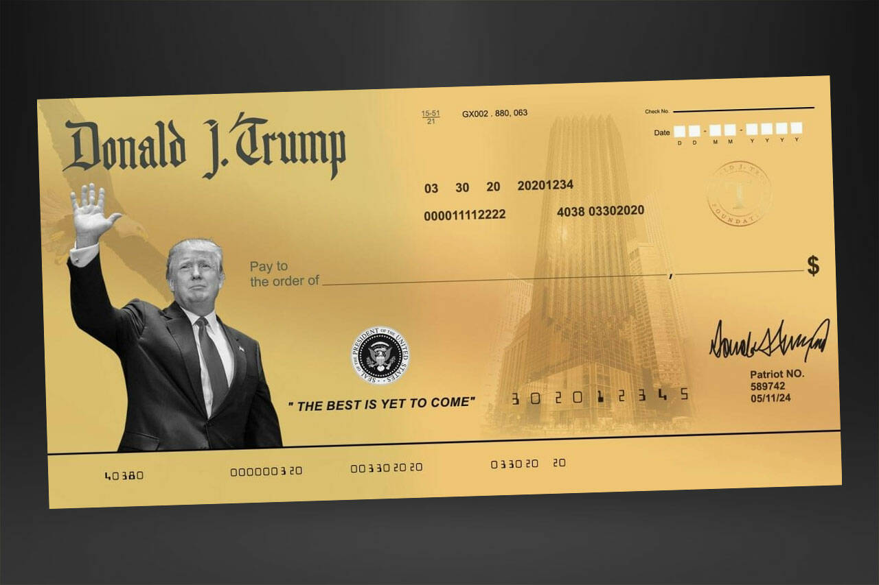 Donald J. Trump Golden Check Reviewed - The Patriotic Golden Trump ...